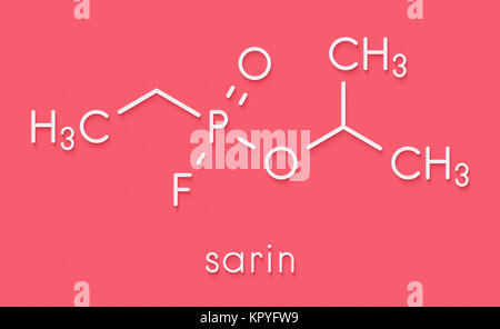 Sarin nerve agent molecule (chemical weapon). Stylized skeletal formula ...