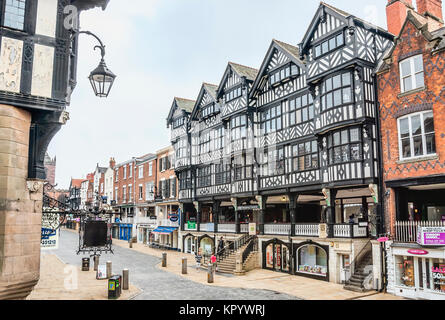 The covered first floor walkways and shopping area known as The Rows in ...