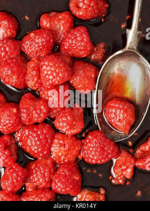 rustic french raspberry fruit compote preserve Stock Photo - Alamy
