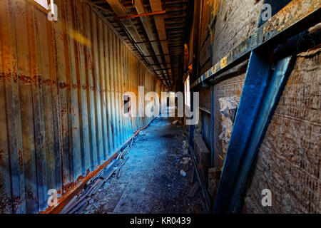 Old abandoned ruin factory damage building inside Stock Photo - Alamy