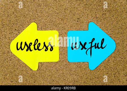 Useful or useless symbol. Concept words Useful or Useless on wooden ...