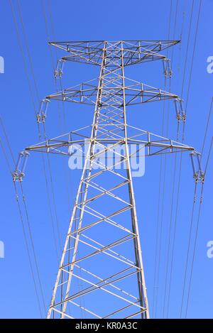 high voltage lines in spain Stock Photo - Alamy