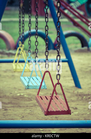View of schoolyard playground - side view of the slide Stock Photo - Alamy