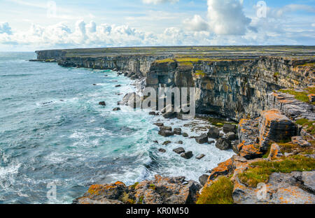 Irish sea cliffs. The sea cliffs on Inishmore Aran Islands County ...