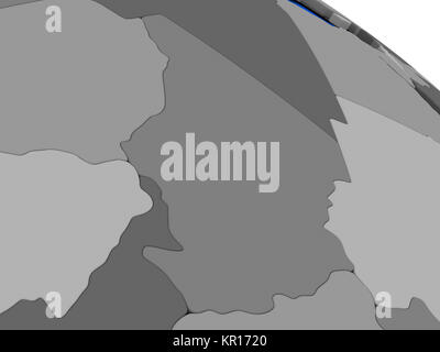 Chad on model of planet Earth with country borders and very detailed ...