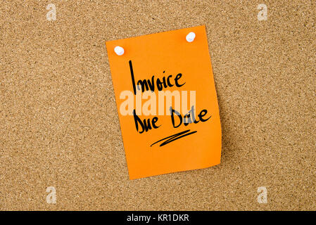 Invoice Due Date written on green paper note Stock Photo - Alamy