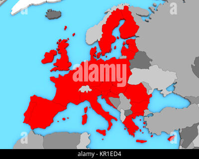 Political map of European Union member states. 27 EU member states ...