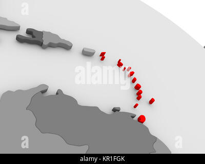Red Sea region political map with capitals, borders, important cities ...