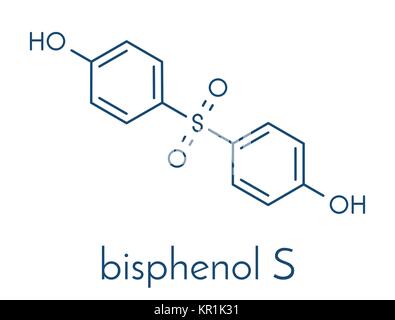 Bisphenol S (BPS) plasticizer molecule. Used as curing agent in epoxy ...
