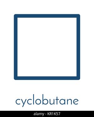 cyclobutane cyclic alkane (cycloalkane) molecule. Skeletal formula ...
