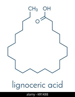 Lignoceric acid, tetracosanoic acid, saturated fatty acid molecule ...