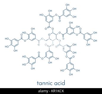 Tannic acid molecule (one isomer shown). Type of tannin. Skeletal ...