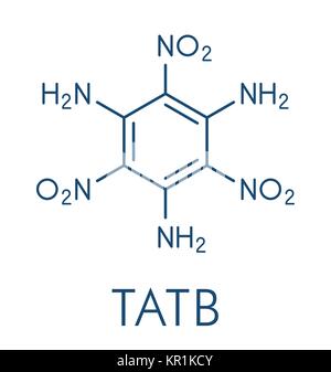 Triaminotrinitrobenzene (TATB) explosive molecule. Skeletal formula ...