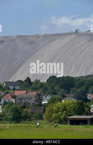Salt mountain, Monte Kali, Wintershall potash plant behind, K + S KALI ...