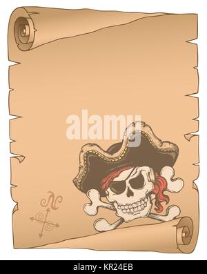 Pirate theme parchment 5 - picture illustration Stock Photo - Alamy