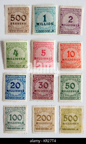 german inflation stamps from 1920 Stock Photo - Alamy