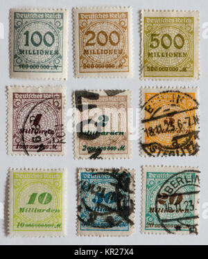 german inflation stamps from 1920 Stock Photo - Alamy