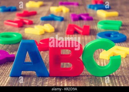 Magnetic Plastic Alphabet colorful ABC Letters Isolated on White ...