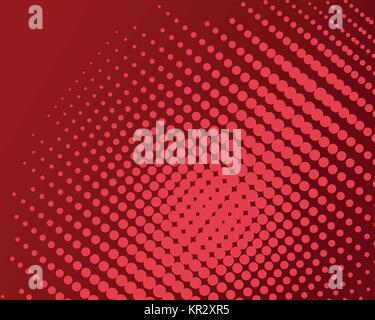 Abstract Red Halftone Dot Pattern Background with Retro Comic Sunburst ...