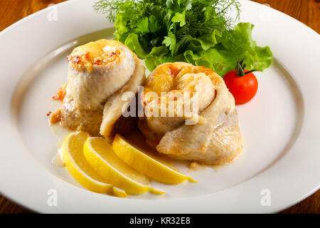 Steamed Trout fillet roll Stock Photo - Alamy