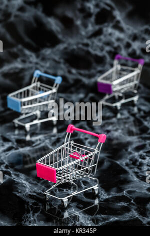Empty Miniature Shopping Charts Stock Photo - Alamy