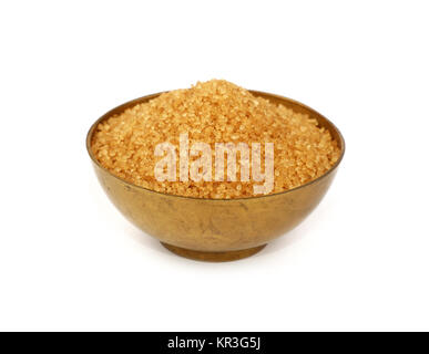 Vintage metal bowl full of brown cane sugar Stock Photo - Alamy