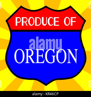 Oregon American interstate highway road shield isolated on a white ...