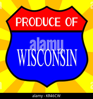 Wisconsin American interstate highway road shield isolated on a white ...