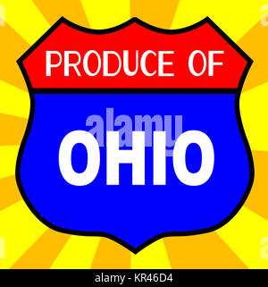 Ohio American interstate highway road shield isolated on a white ...