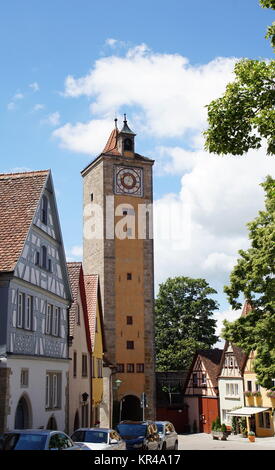 City Wall, Castle Gate at Rothenburg ob der Tauber, Germany Stock Photo ...
