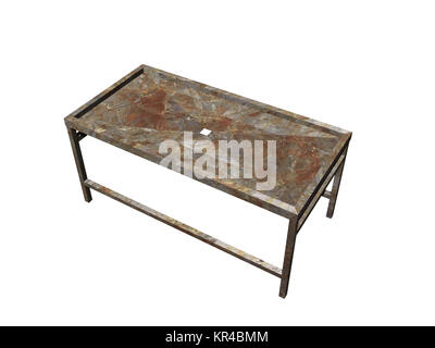 rusty metal table released from morgue Stock Photo - Alamy