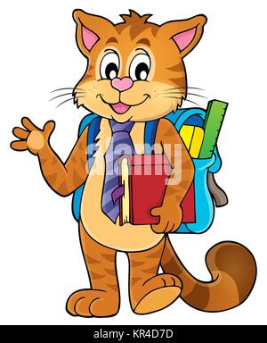School cat theme image 1 - picture illustration Stock Photo - Alamy