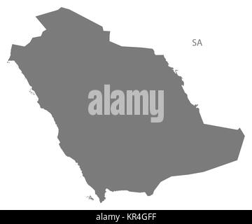 Saudi Arabia regions Map grey Stock Photo - Alamy