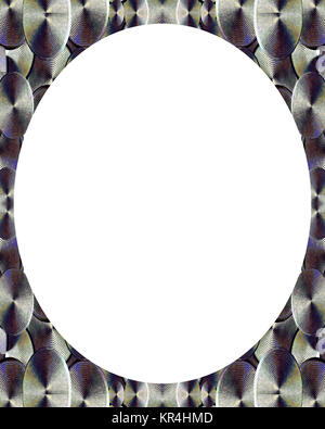 White background with round shape decorated floral collage design ...