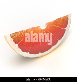 Slice section of ripe grapefruit isolated over the white. 3D ...