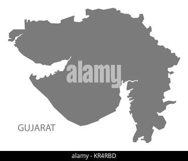 Modern Map of Gujarat India Districts with Borders Stock Photo - Alamy