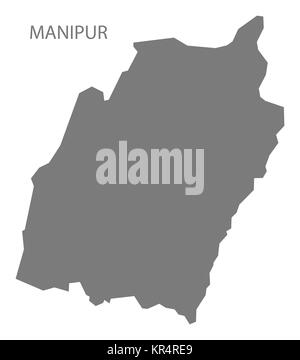 Area of Manipur, state of India, isolated on a solid background in a ...