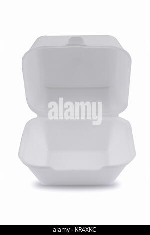 Front view of Styrofoam takeaway boxes, white foam boxes, rectangular ...
