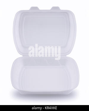 Top view of Styrofoam takeaway boxes, white foam boxes, rectangular ...