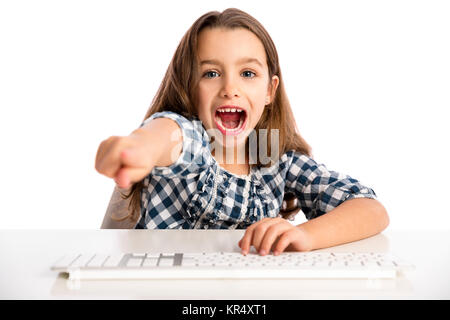 Little girl at school making drawings and painting Stock Photo - Alamy