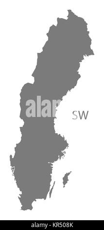 Sweden counties Map grey Stock Photo - Alamy