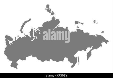 Russia districts Map grey Stock Photo - Alamy