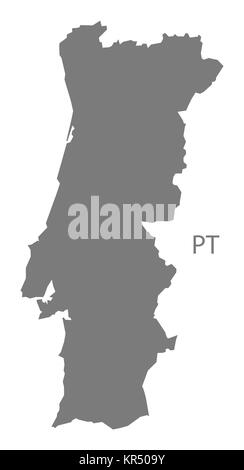 Grey Portugal map Stock Photo - Alamy
