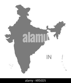 Grey India map Stock Photo: 61203735 - Alamy