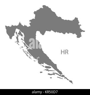 Black map of Croatia with of regions, design blackboard blank Stock ...