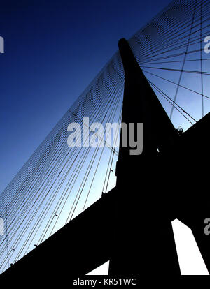 The biggest sloping rope suspension bridge of Europe Stock Photo - Alamy