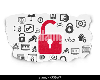 Protection concept: Opened Padlock on Digital background Stock Photo - Alamy