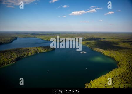 Aerial View of Lake Stechlin, Stechlinsee, Stechlin, Oberhavel ...