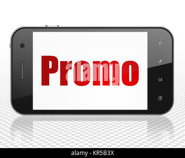 Marketing concept: Smartphone with Ads on display Stock Photo - Alamy
