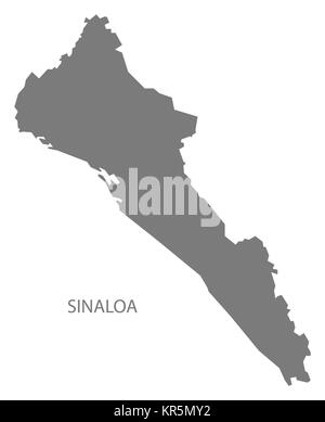 Area of Sinaloa, state of Mexico, isolated on a solid background in a ...
